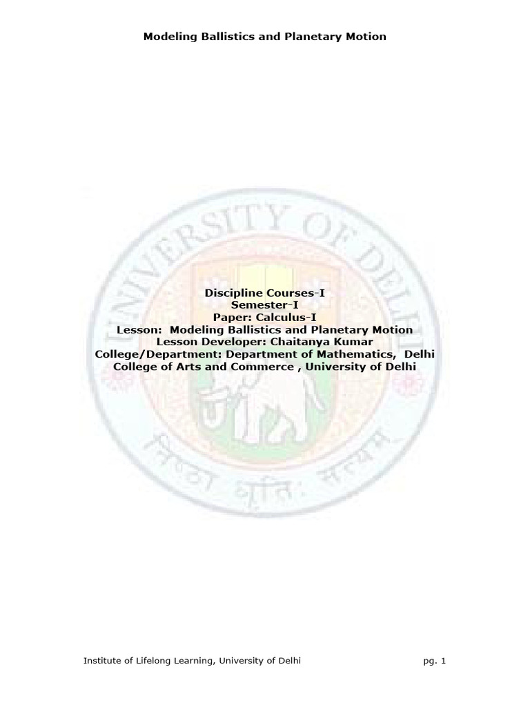 Projectile Motion and Ballistics Analysis | PDF | Orbit | Acceleration