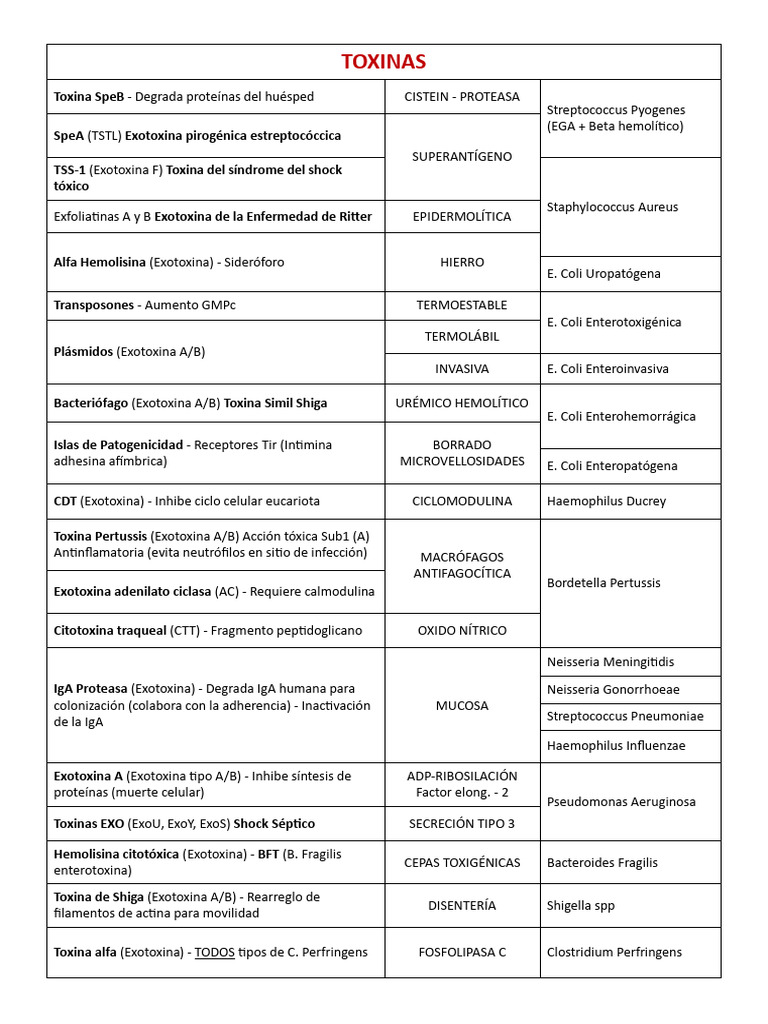 Toxinas Bacterianas y Sus Efectos | PDF | Escherichia coli | Biología