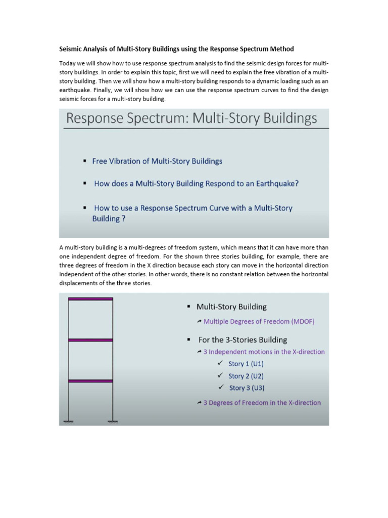 Multi Storey Building Using Response Spectrum Analysis | PDF | Normal ...
