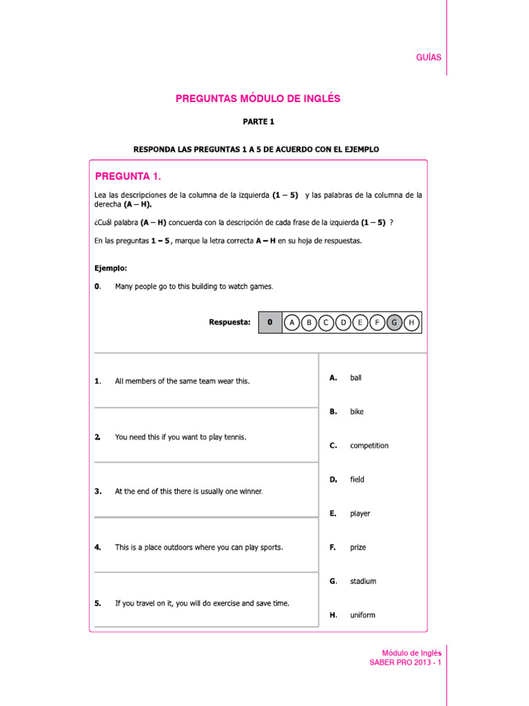 Simulacro ingles | PDF