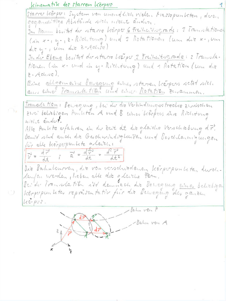 Kinematik Starrer Körper | PDF