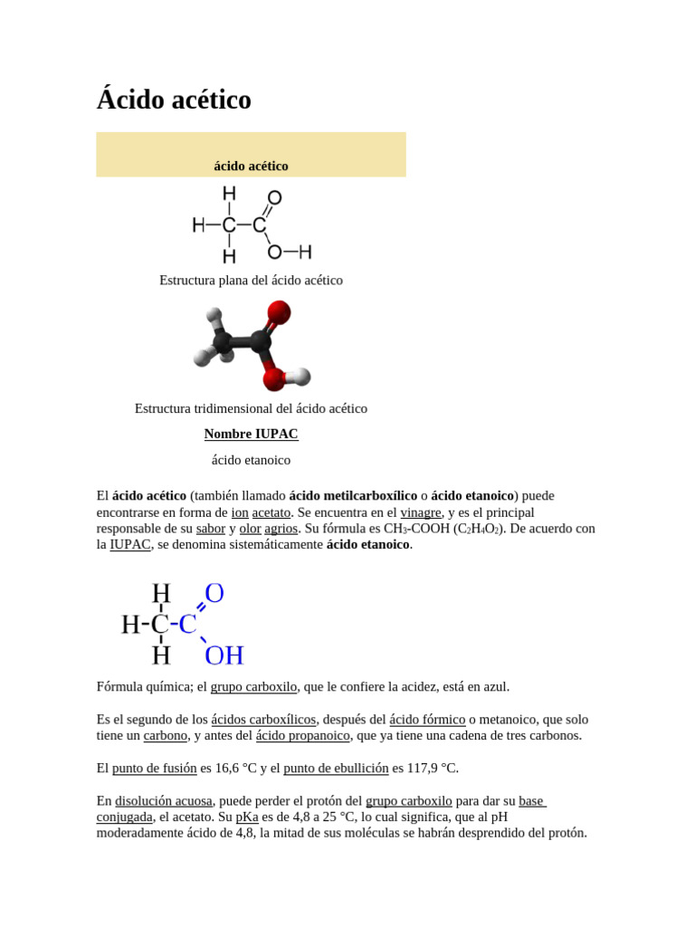 Usos y producción del ácido acético | PDF | Ácido acético | Química