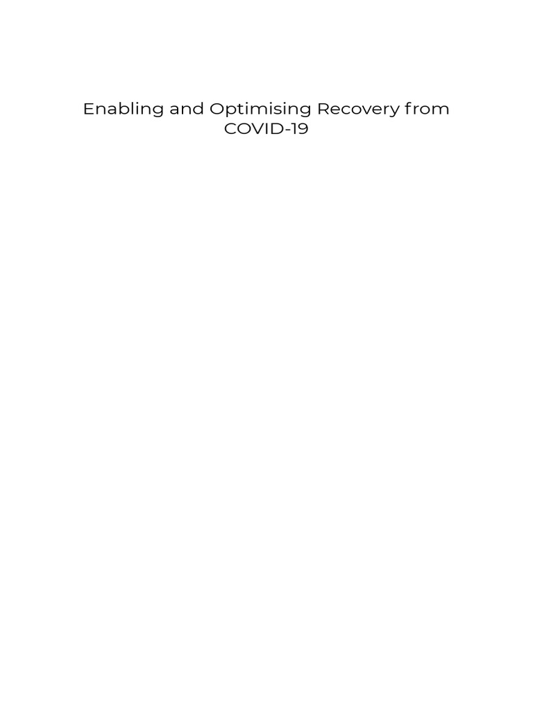 Enabling and Optimising Recovery From COVID 19 1724915743 | PDF ...