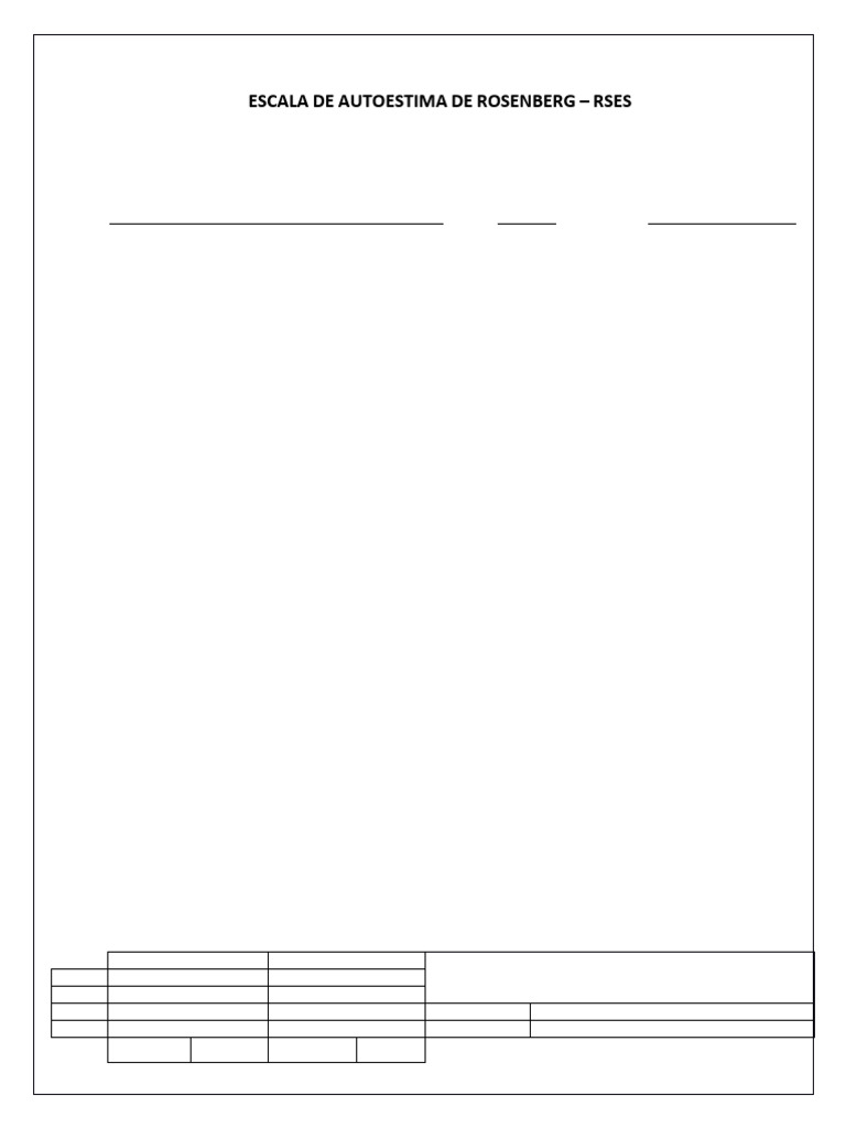 Test de Autoestima de Rosenberg RSES | PDF | Autoestima | Sicología