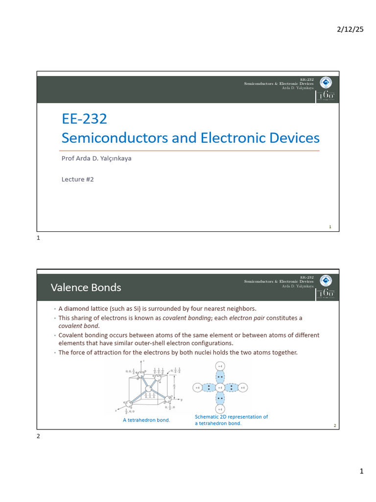 EE232 Lecture2 | PDF | Energy Level | Electron