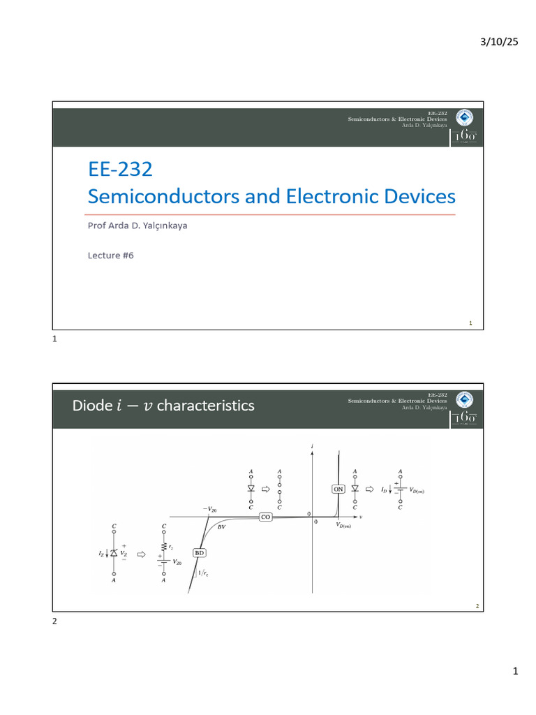 EE232 Lecture6 | PDF | P–N Junction | Diode