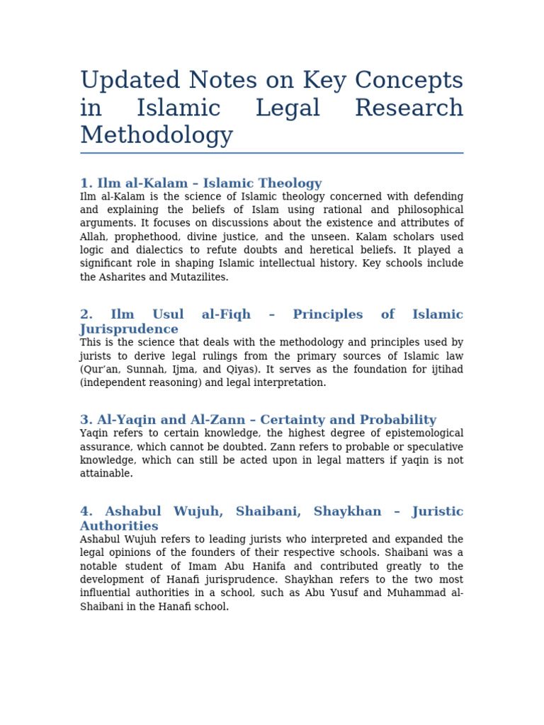 Updated Islamic Research Methodology Notes by Ashiru | PDF | Sharia ...