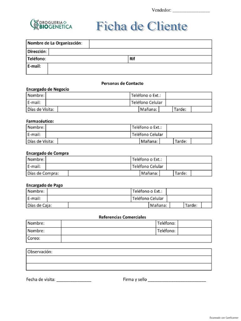 Ficha de Cliente | PDF