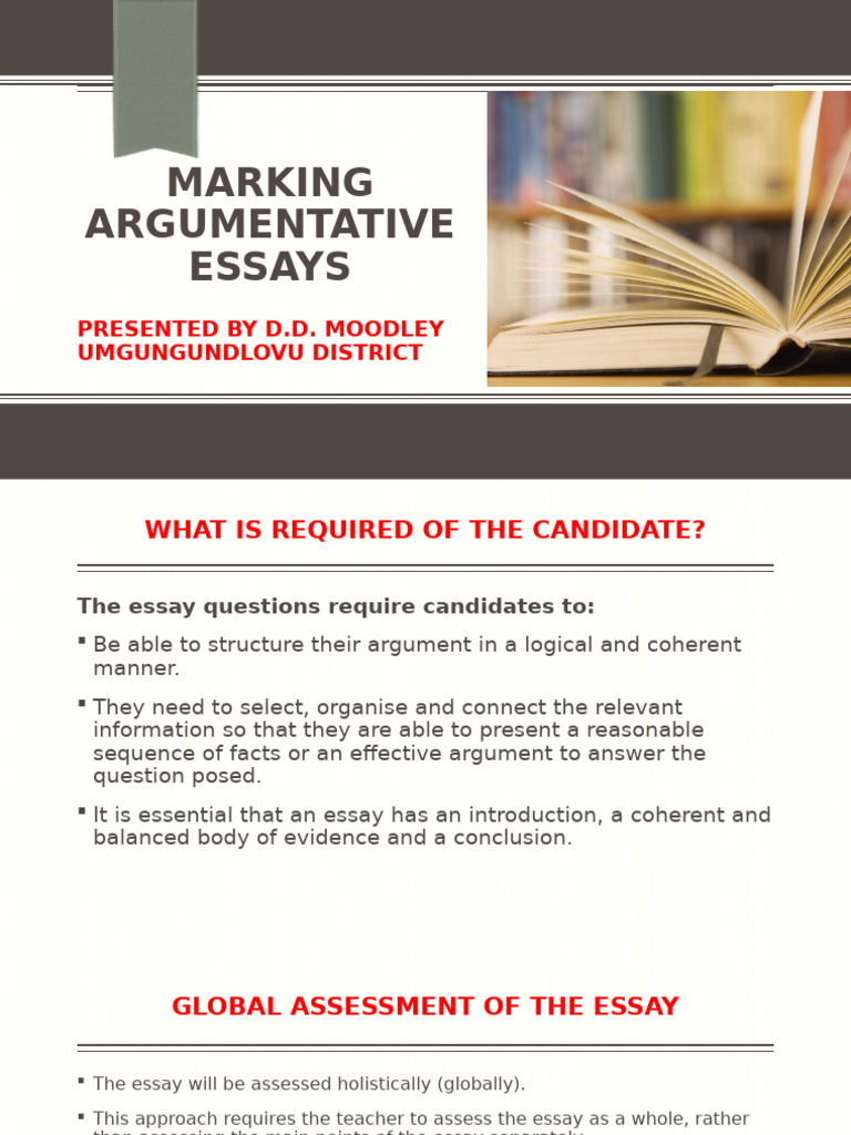Marking Argumentative Essays | PDF | Essays | Argument