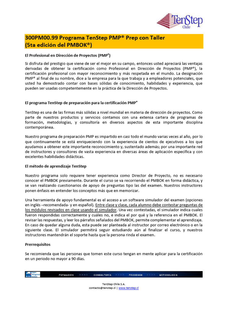 Programa Curso PMP | PDF