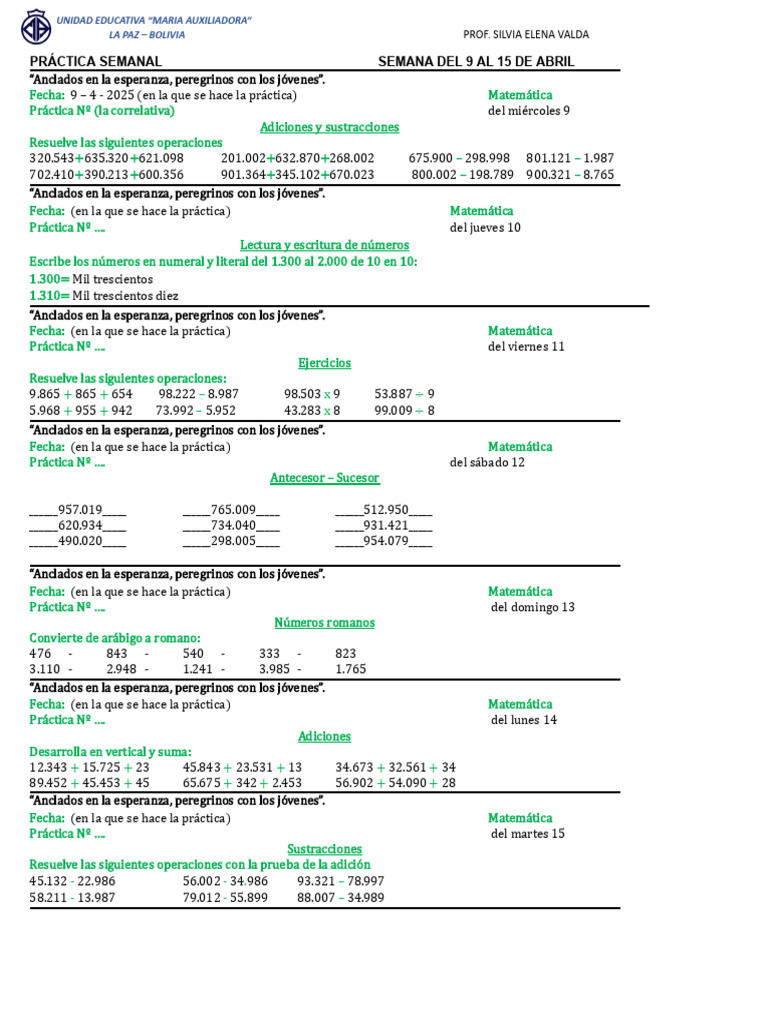 Práctica Semanal 2 | PDF | Matemáticas