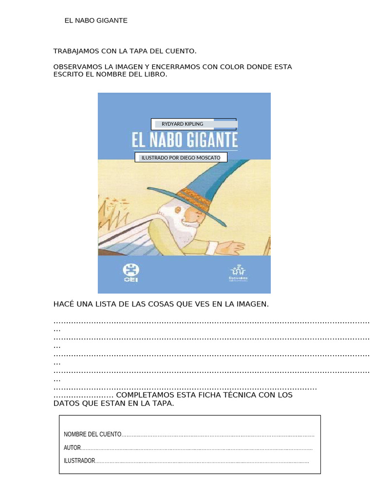 secuencia EL NABO GIGANTE | PDF | Animales y humanos