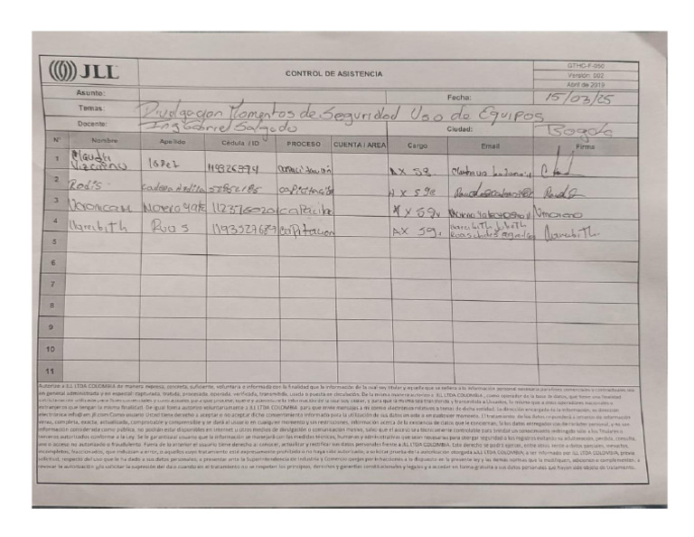 Capacitacion Safety Moment Equipos | PDF