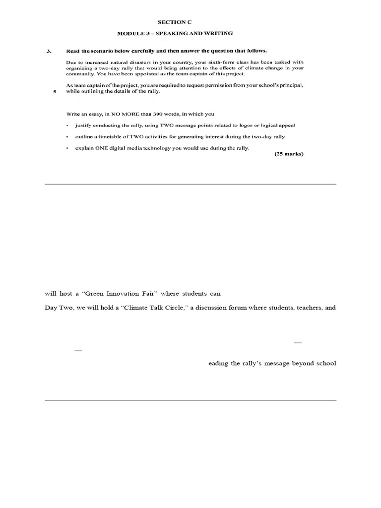 CAPE Communication Studies Module 3 Essay 2024 | PDF