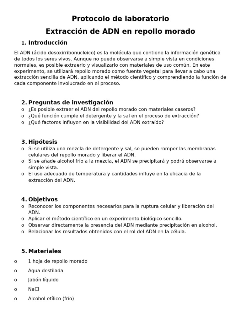 Protocolo de Bio | PDF | Adn | Agua