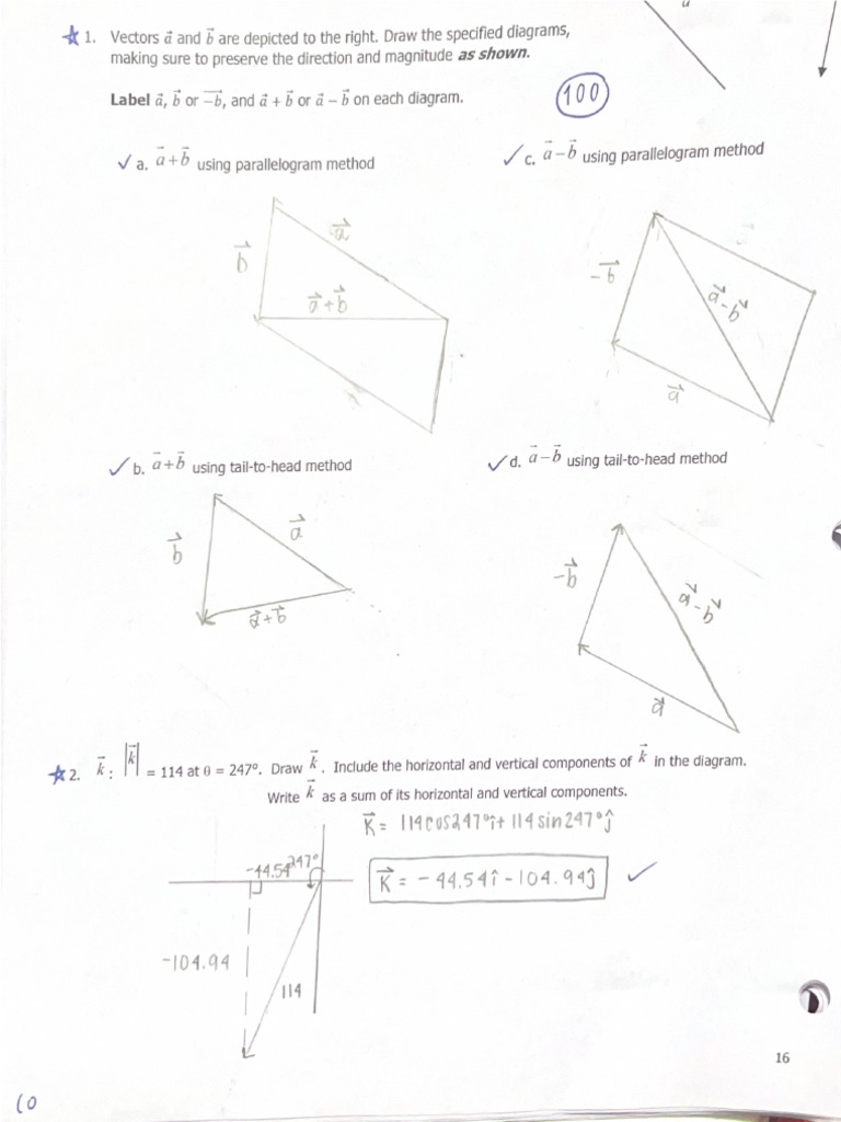 Vectors Unit Test Sample | PDF