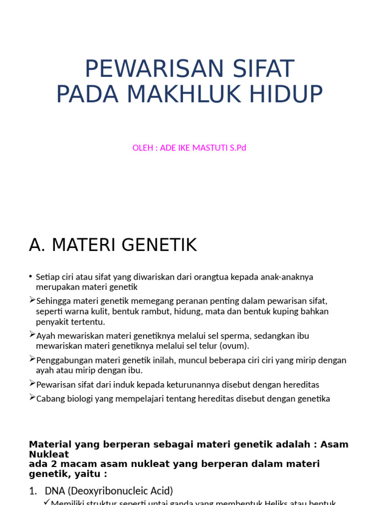 Pewarisan Sifat Pada Makhluk Hidup | PDF