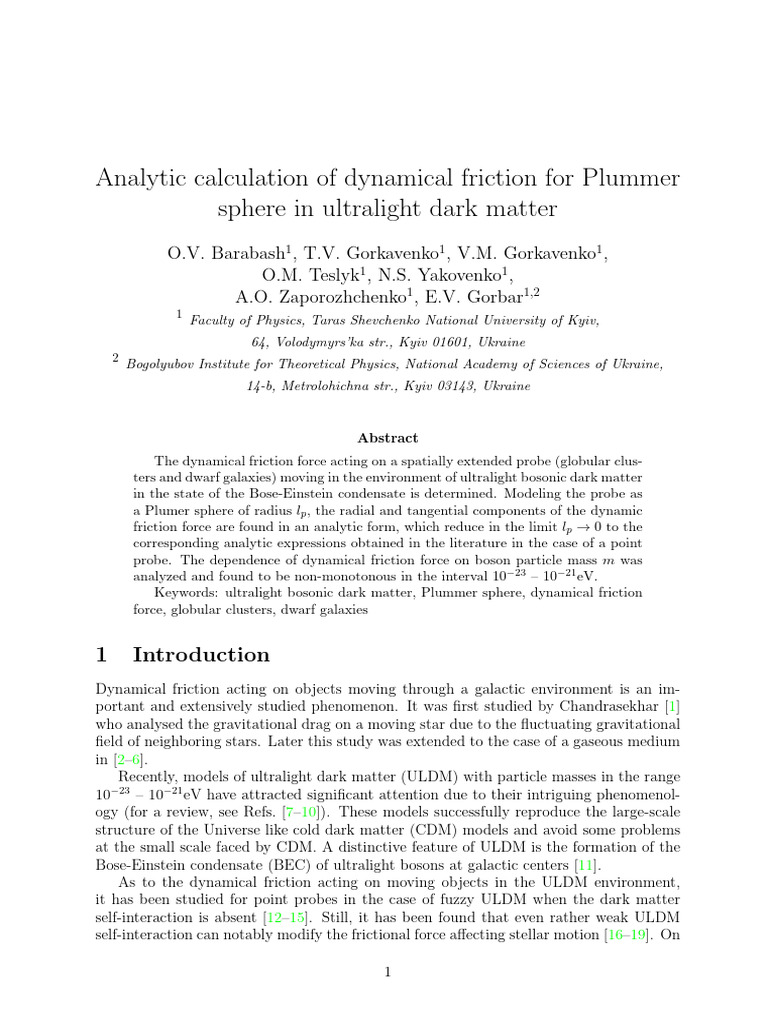 Analytic calculation of dynamical friction for Plummer sphere in ...