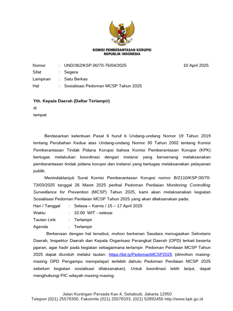 Sosialisasi Pedoman MCSP 2025 | PDF