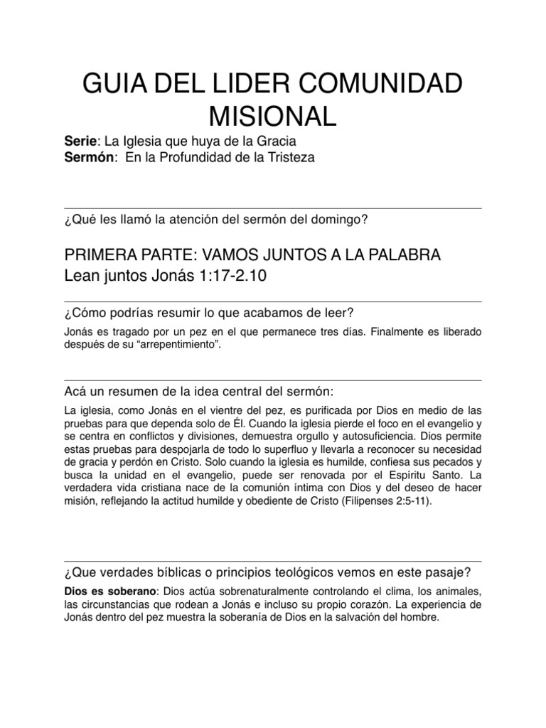 Guia 3 Del Lider Comunidad Misional | PDF | Cristo (título) | Gracia divina