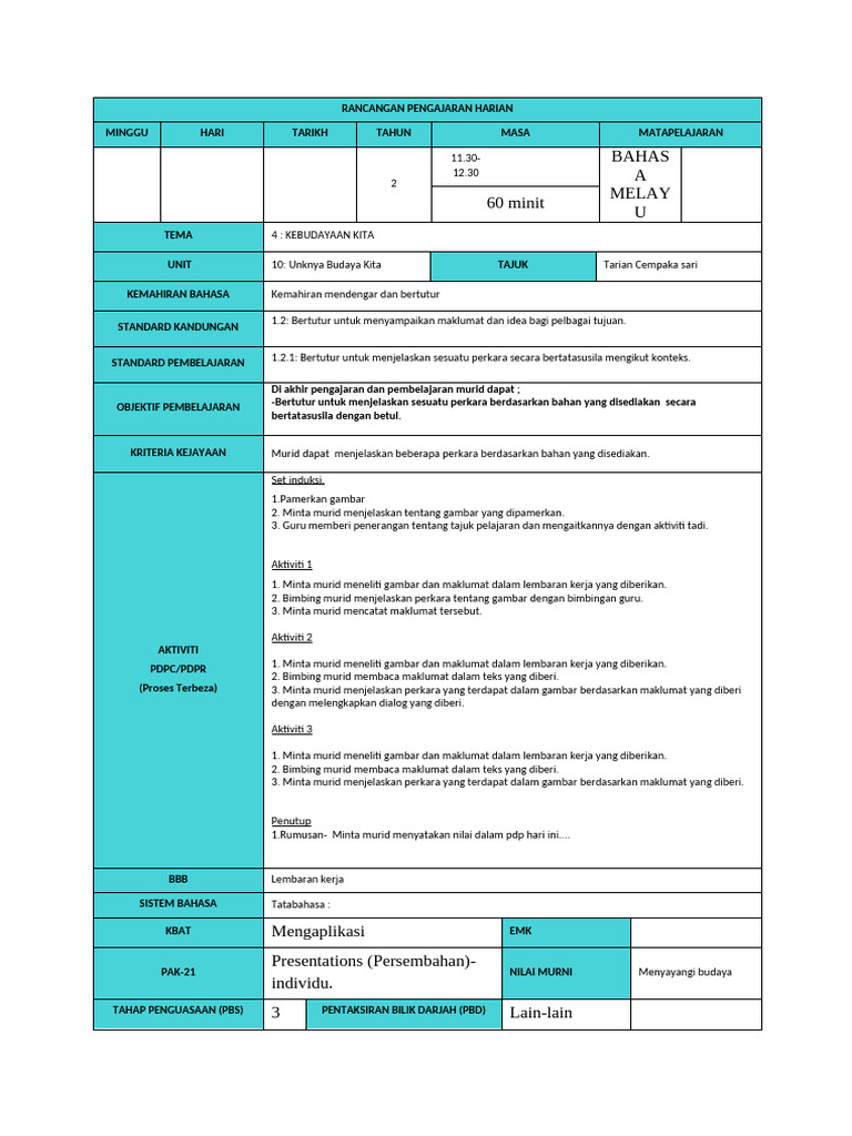 RPH Terbeza 1.2 | PDF