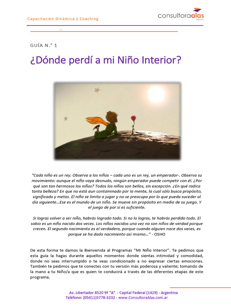 GUÍA #1 - Dónde Perdí A Mi Niño Interior | PDF