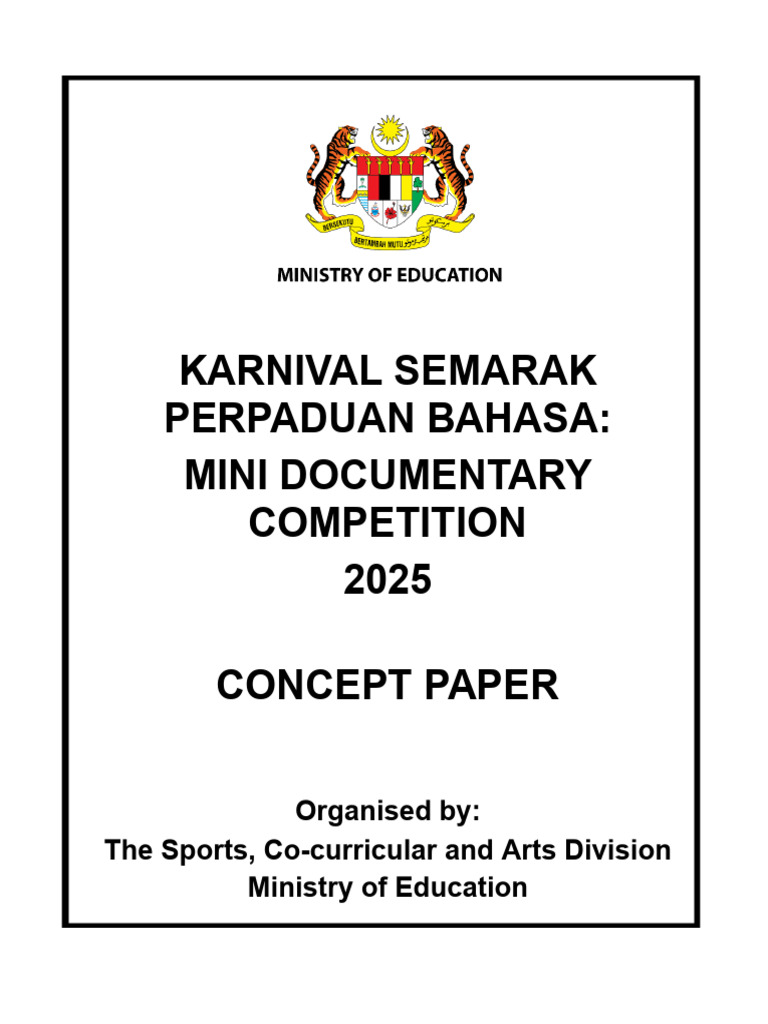Concept Paper - KSPB - Mini Documentary Competition Primary and Secondary Schools 2025 | PDF ...