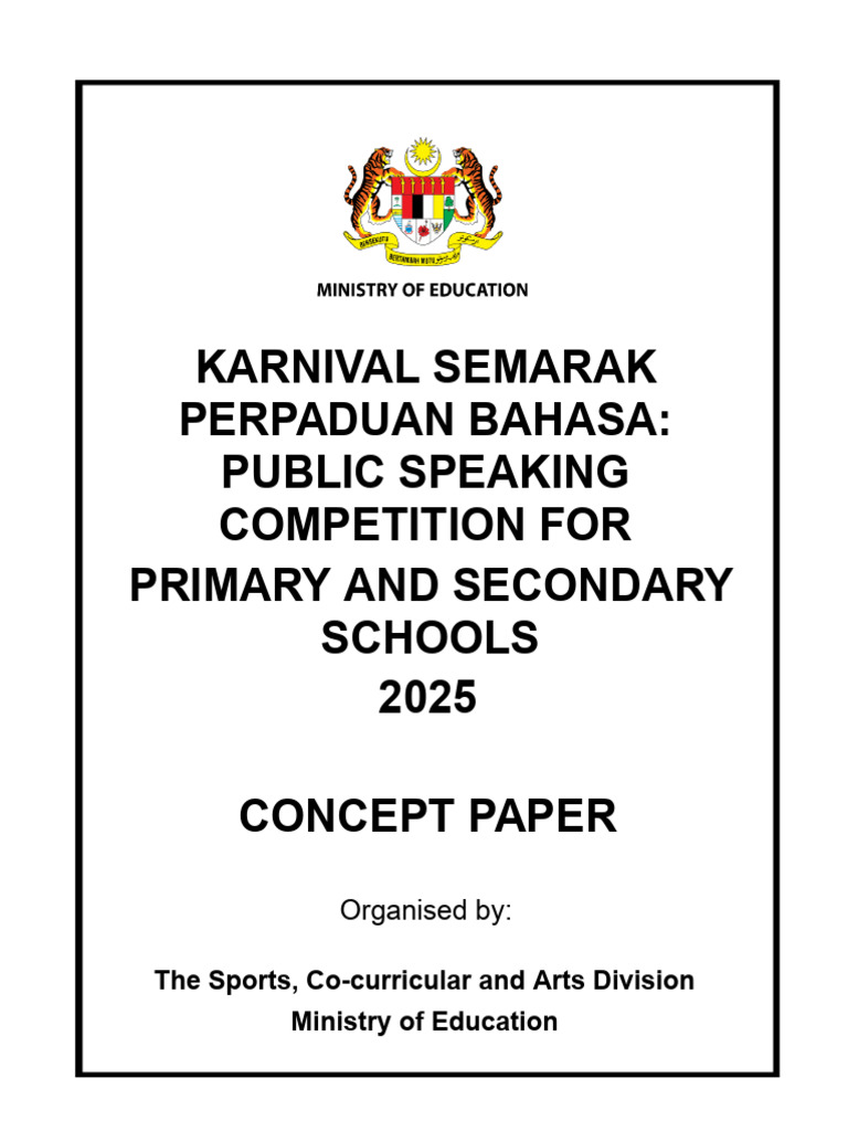 Concept Paper - KSPB - Public Speaking Competition For Primary and Secondary Schools 2025 | PDF ...