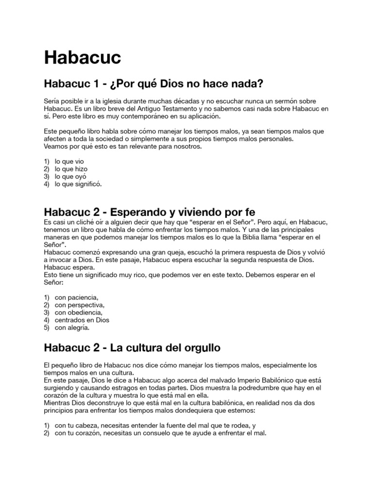 Lecciones de Habacuc sobre la fe y la adversidad | PDF | Dios