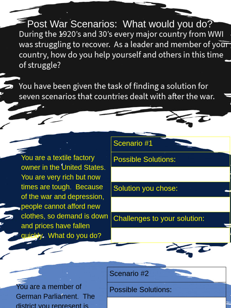 Great Depression Scenarios Assignment (Student Copy) | PDF