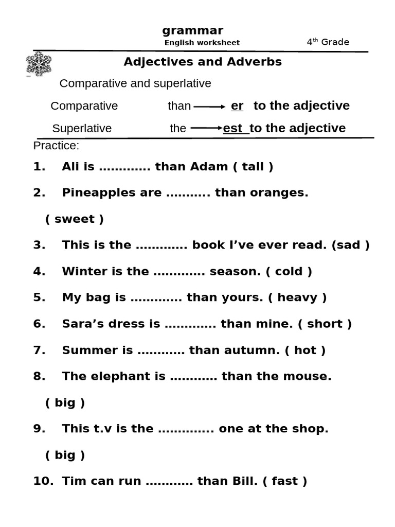 Comparative and Superlative Grammar Guides - 78103 | PDF