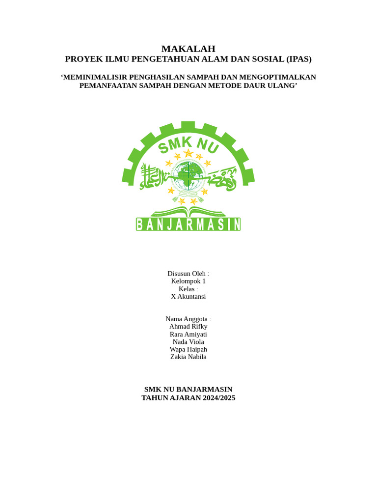 Laporan Projek Ipas | PDF