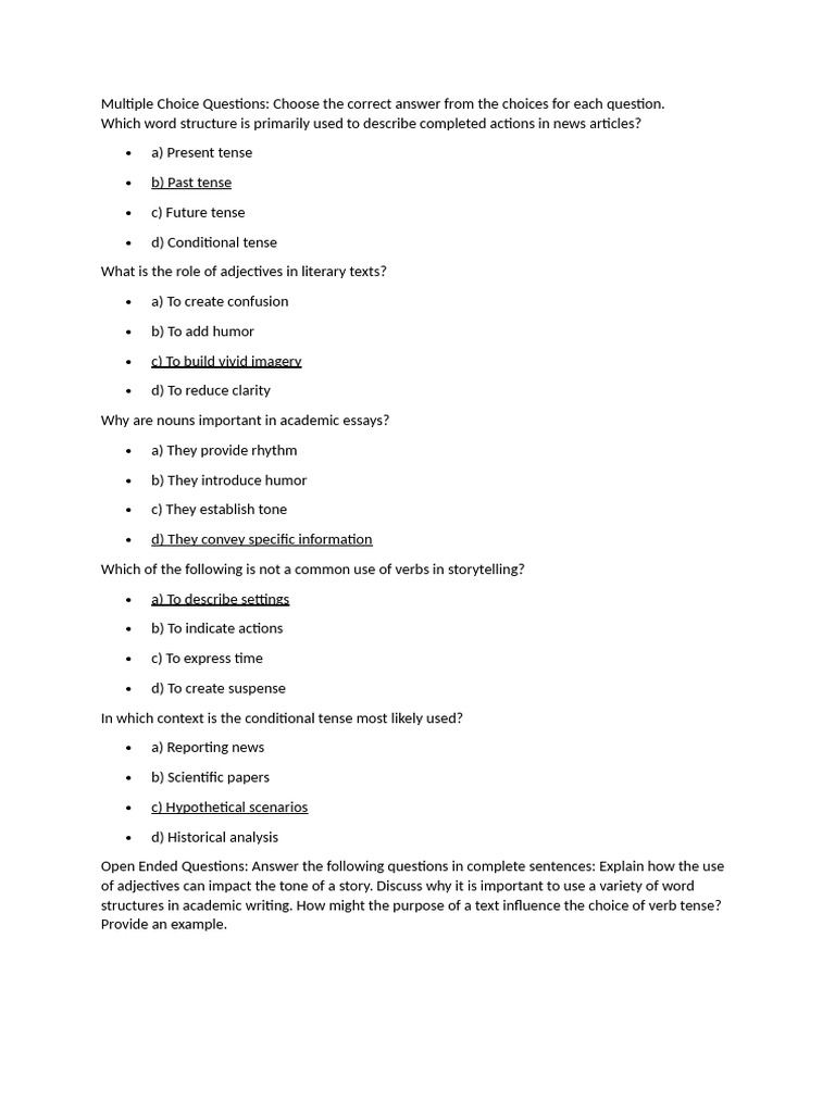 Understanding Word Structures in Writing | PDF