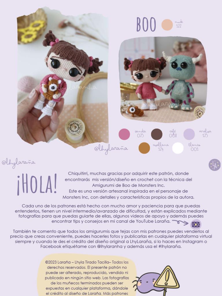 Patrón Amigurumi Boo en Crochet | PDF | Amigurumi | Tejidos Figurados