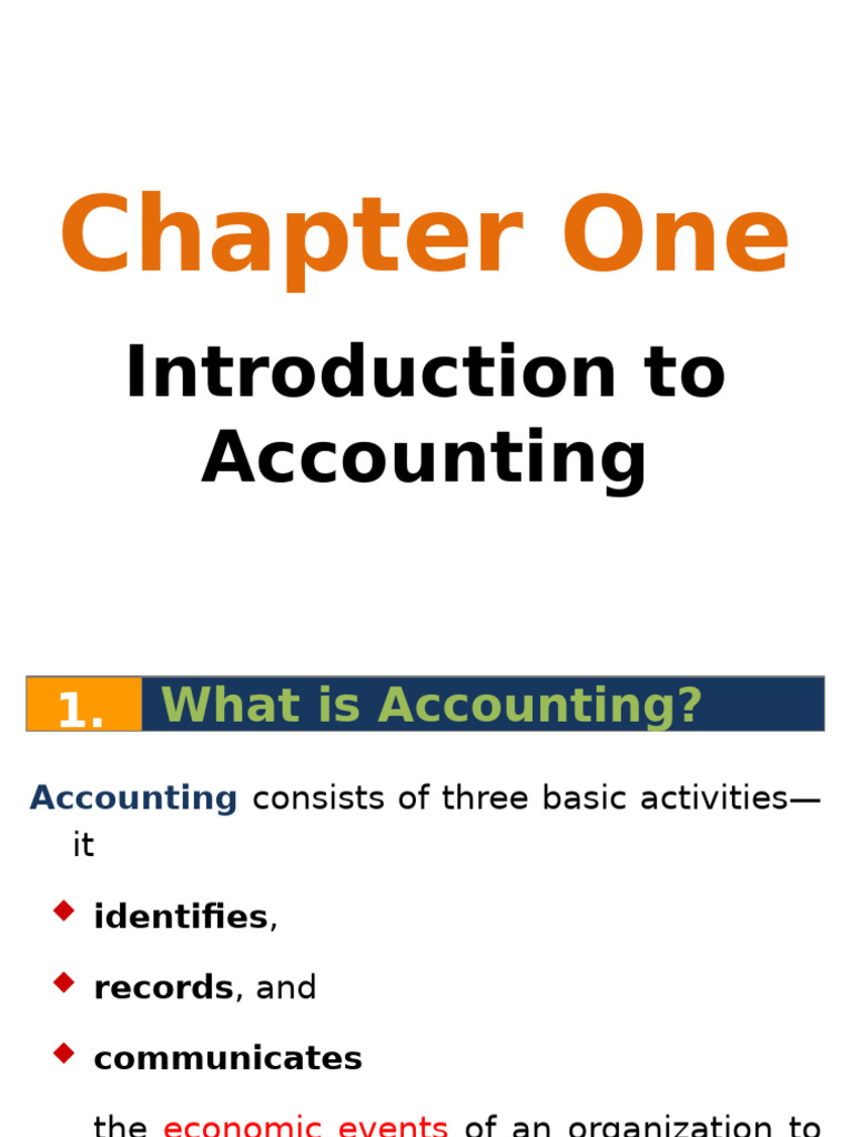 Chapter 1, Fundamentals of Accounting I | PDF | Equity (Finance ...