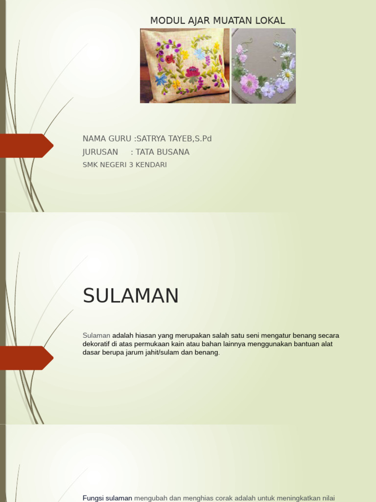 Tusuk Dasar Sulaman | PDF