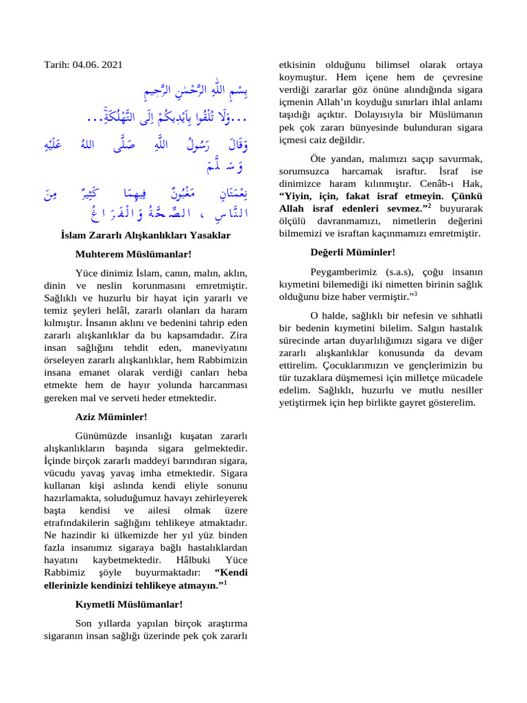 04 Haziran 2021 Slam Zararl Alkanlklar Yasaklar | PDF