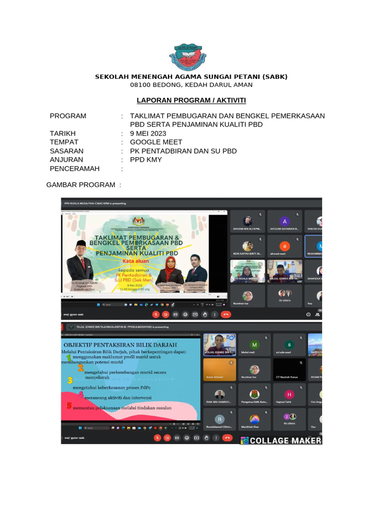 Taklimat Pembugaran Dan Bengkel Pemerkasaan PBD Serta Penjaminan ...