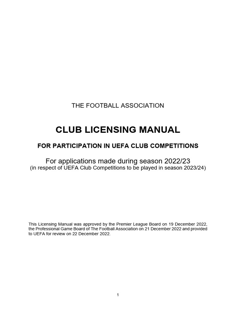 UEFA Club Licensing Manual 2023/24 | PDF | License | Justice