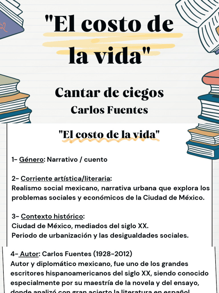 Costo de la vida en Carlos Fuentes | PDF