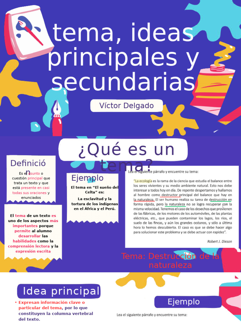 Tema, Ideas Principales y Secundarias | PDF
