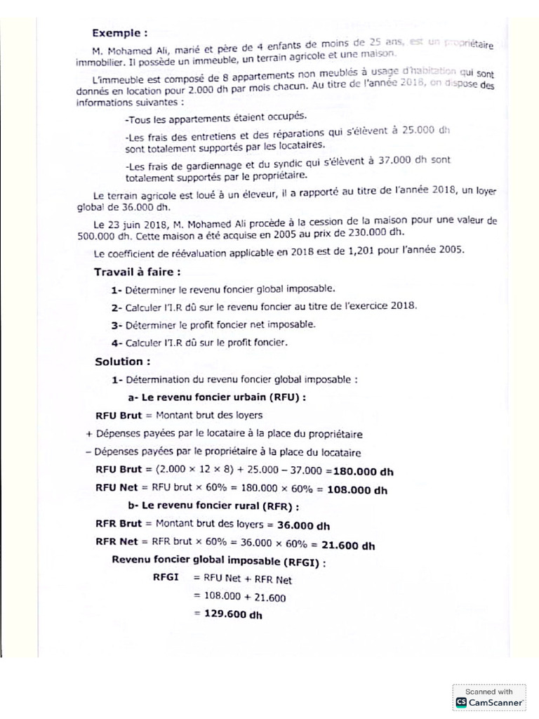 Exercice Fiscalité | PDF