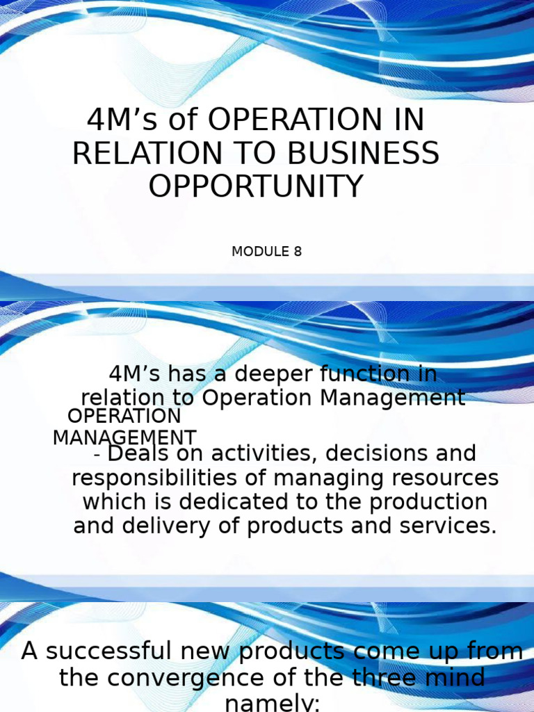 8 4ms of Operation in Relation To Business Opportunity | PDF ...