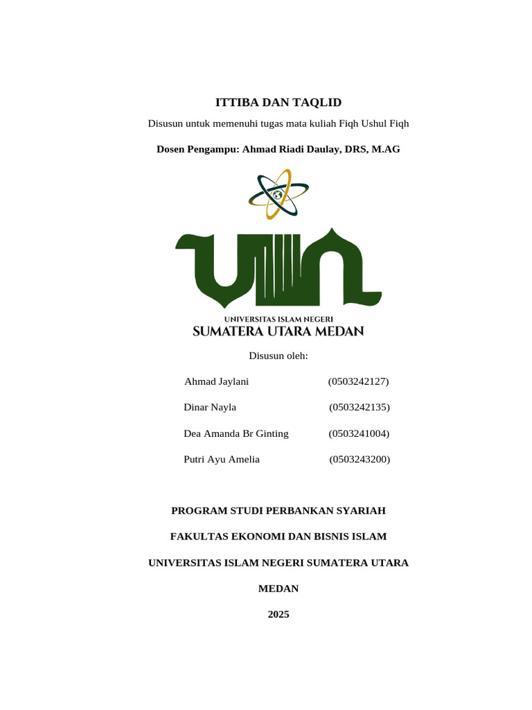 Ittiba Dan Taqlid Kel 1 | PDF