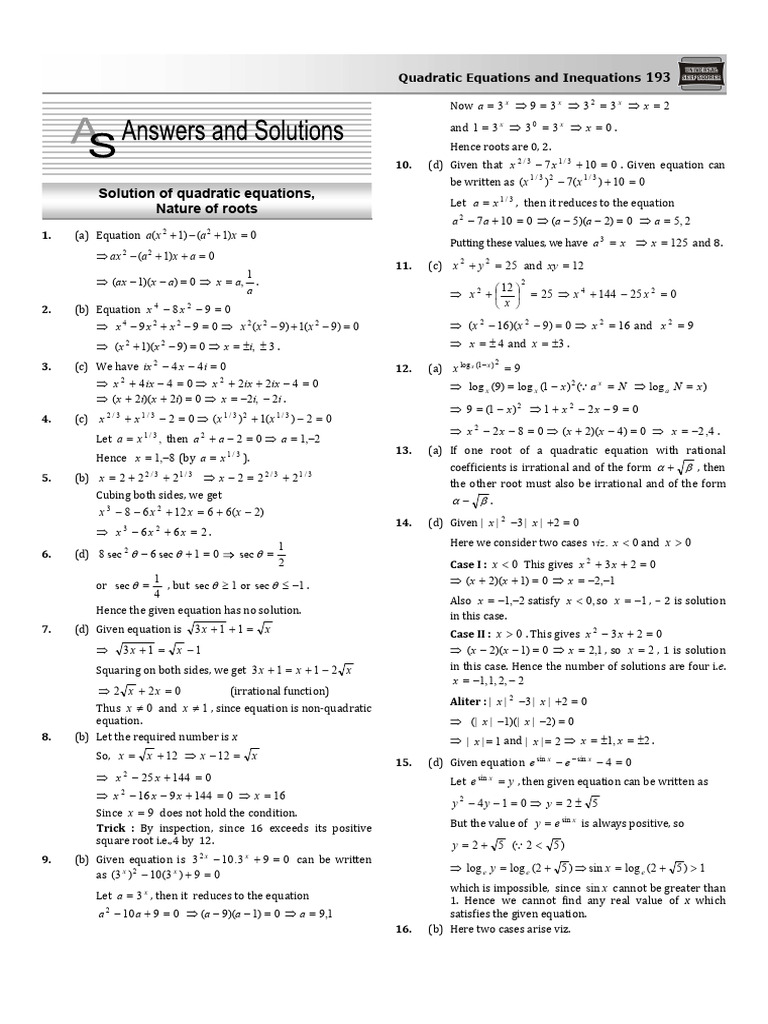 5.5 Quadratic Equations Part 5 | PDF | Equations | Quadratic Equation