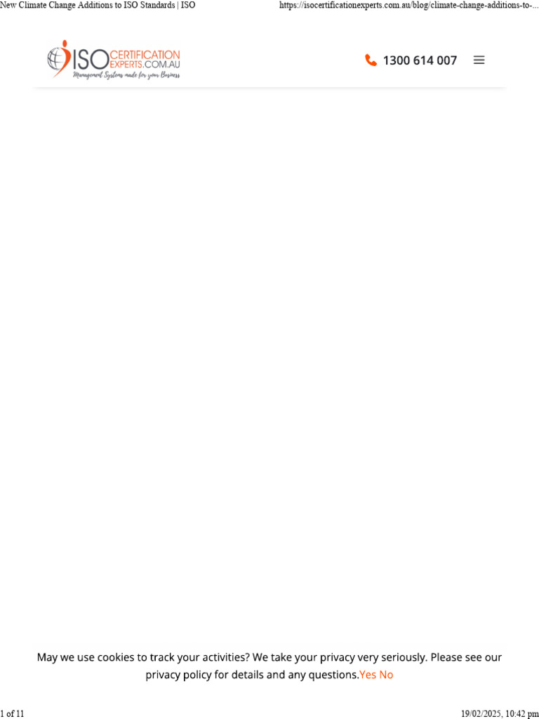 Climate Change Related Imapct ISO Amendment | PDF