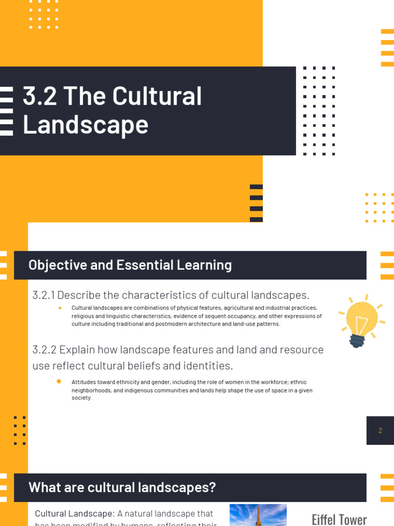 Copy of 3.2 The Cultural Landscape | PDF | Ethnicity | Gender Role