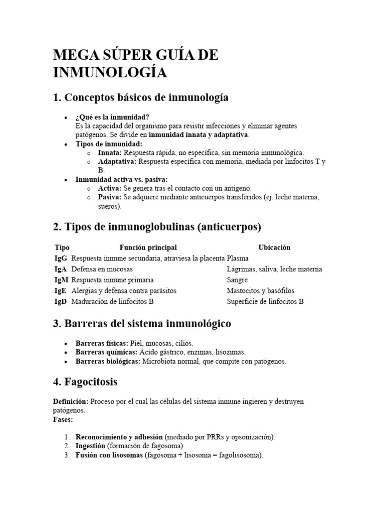 Super Guia de Inmuno | PDF | Sistema inmune | Linfocitos