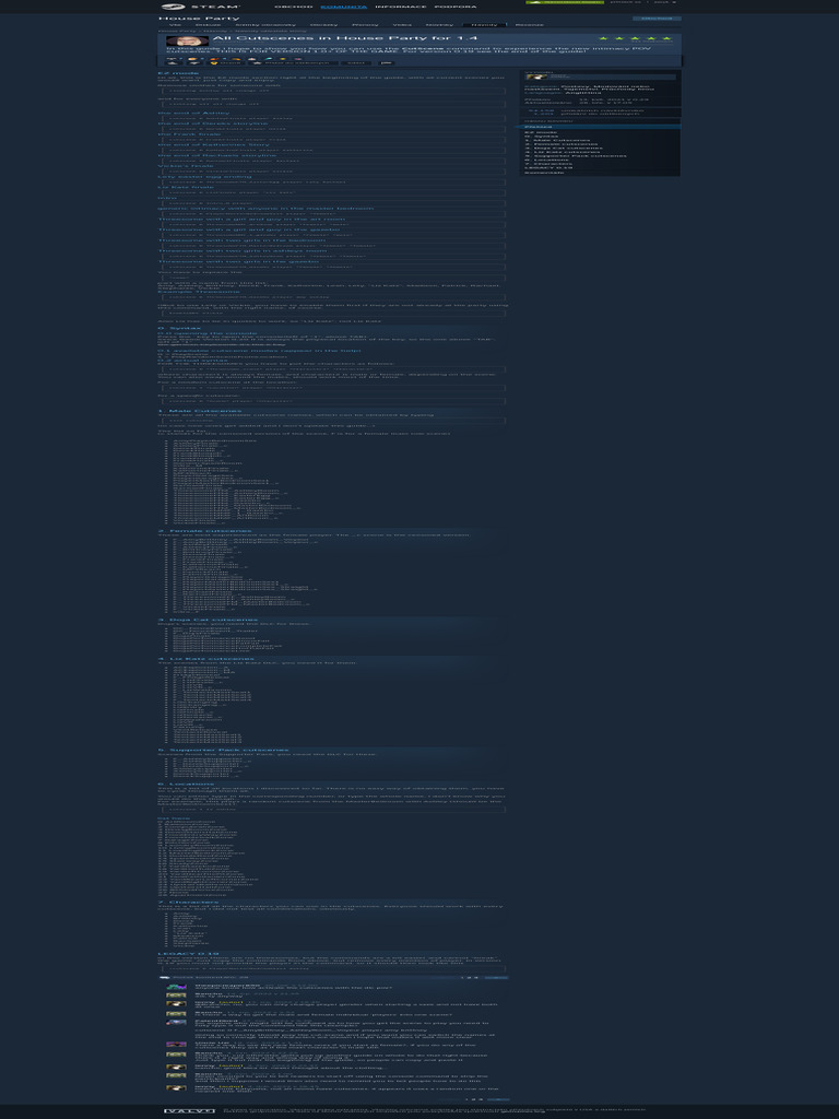 House Party - All Cutscenes in House Party For 1.4 | PDF | Electronic Publishing | Gaming