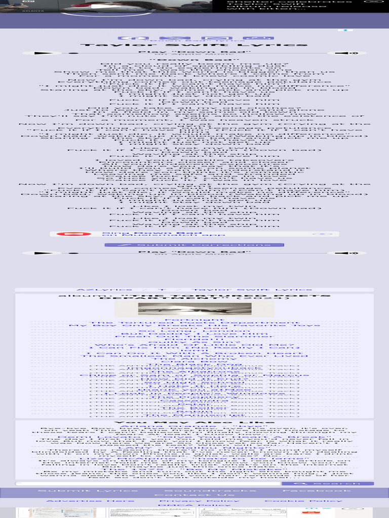 Taylor Swift - Down Bad Lyrics | PDF